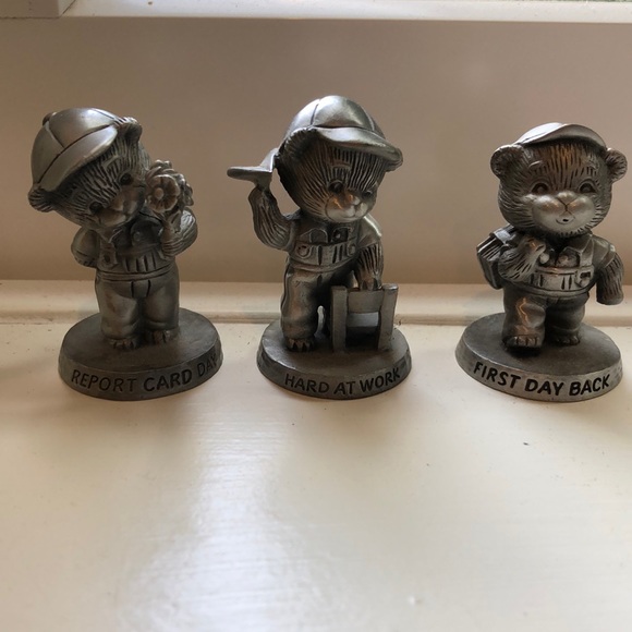 Avon | Other | 3 Cute Pewter Bear Figurines | Poshmark